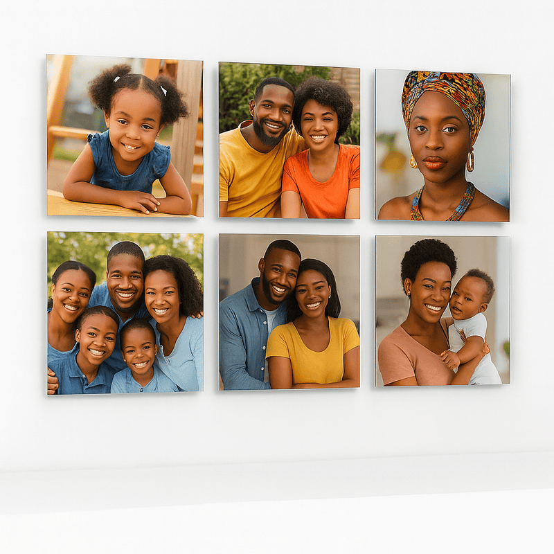 Acrylic Photo Tiles: 8×8 Set of 6 Wall Display | JaraPrint